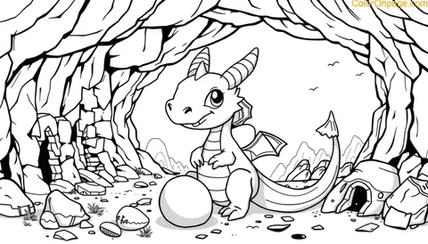 dragon egg coloring page printable